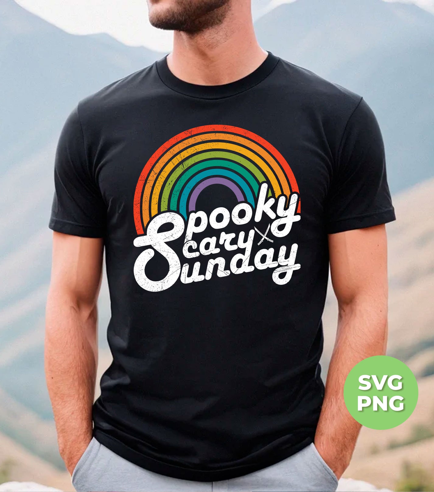 Spooky, Scary, Sunday, Rainbow Spooky, Samurai Sword, Digital Files, P ...