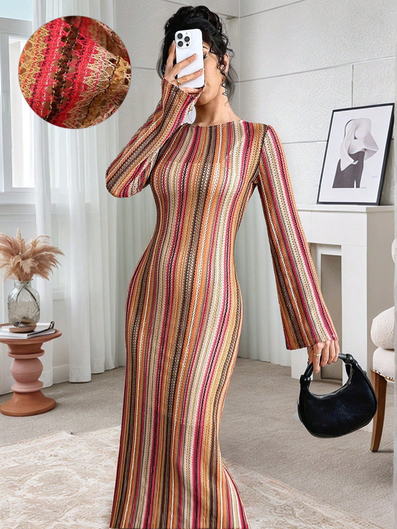 Vibrant Modelyn Colorful Crochet Bodycon Dress for Women - Perfect Vac ...