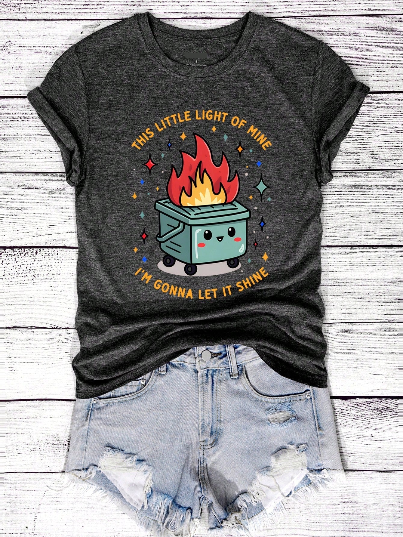 Vintage Vibes: Dumpster Fire Slogan Graphic Tee for Women – Canary Houze