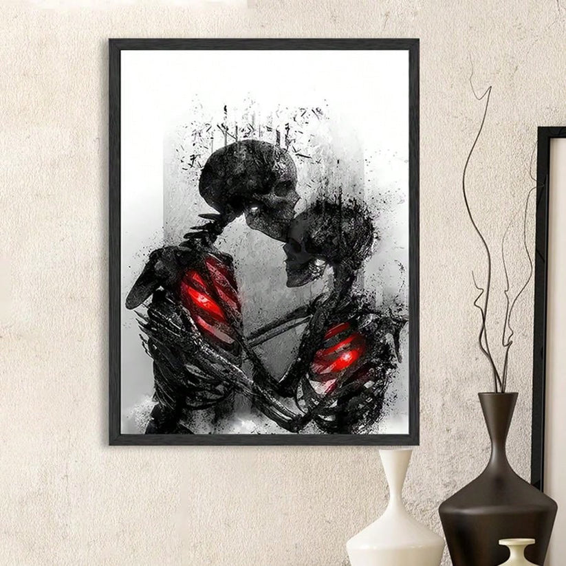 Love in Death: Hug Skeleton Wall Art for Modern Home Decoration ...