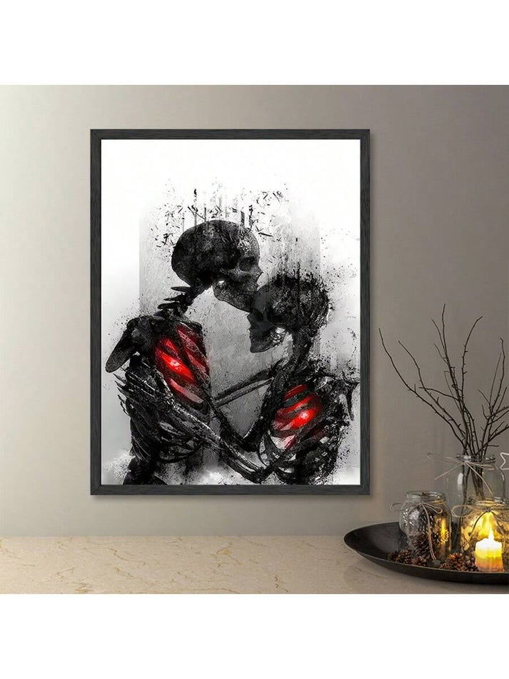 Love in Death: Hug Skeleton Wall Art for Modern Home Decoration ...