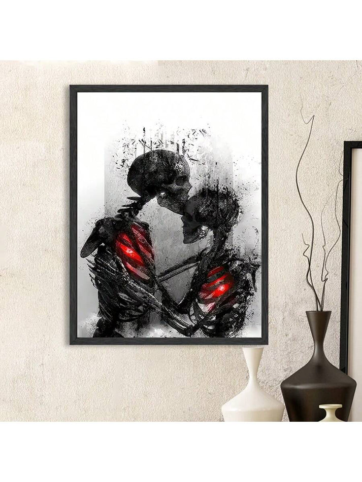 Love in Death: Hug Skeleton Wall Art for Modern Home Decoration ...