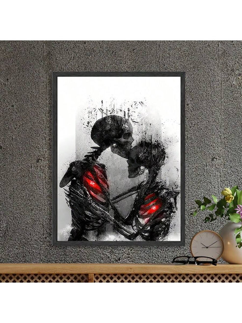 Love in Death: Hug Skeleton Wall Art for Modern Home Decoration ...