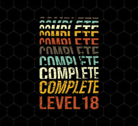 Birthday 18th Gift, 18 Years Old, Complete Level 18, Love 18th, Png Pr
