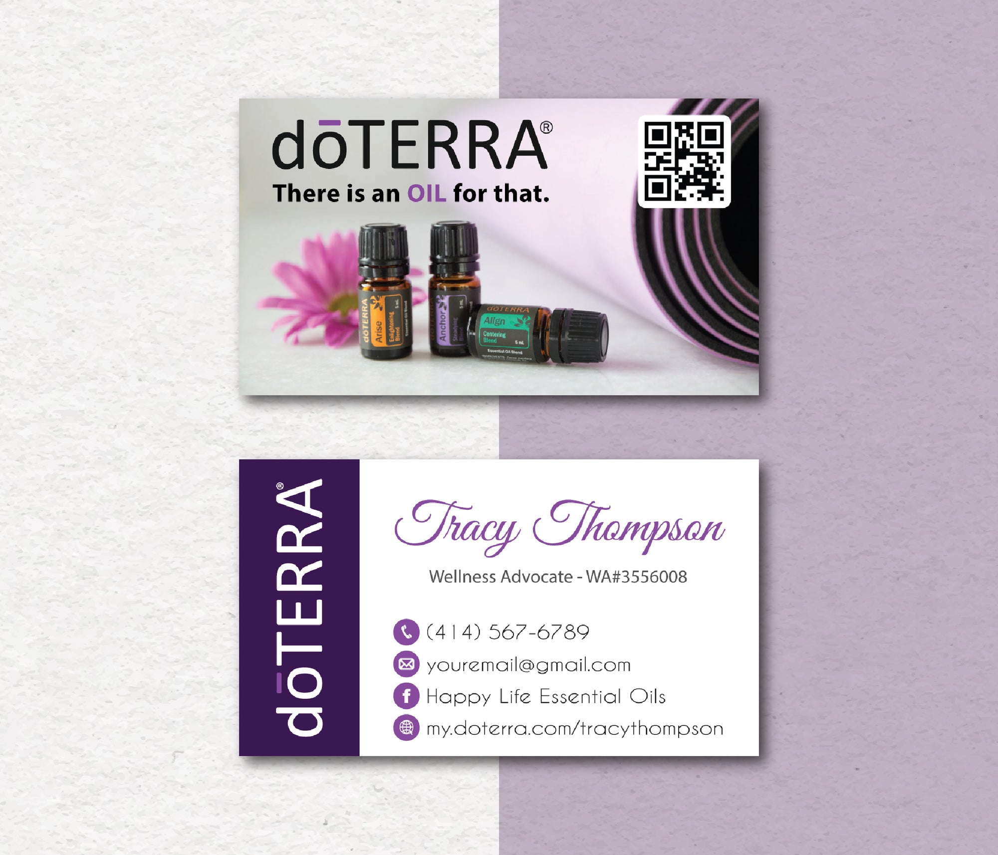 Personalized doTERRA Business Card, Custom QR Essential Oils Cards, Di ...