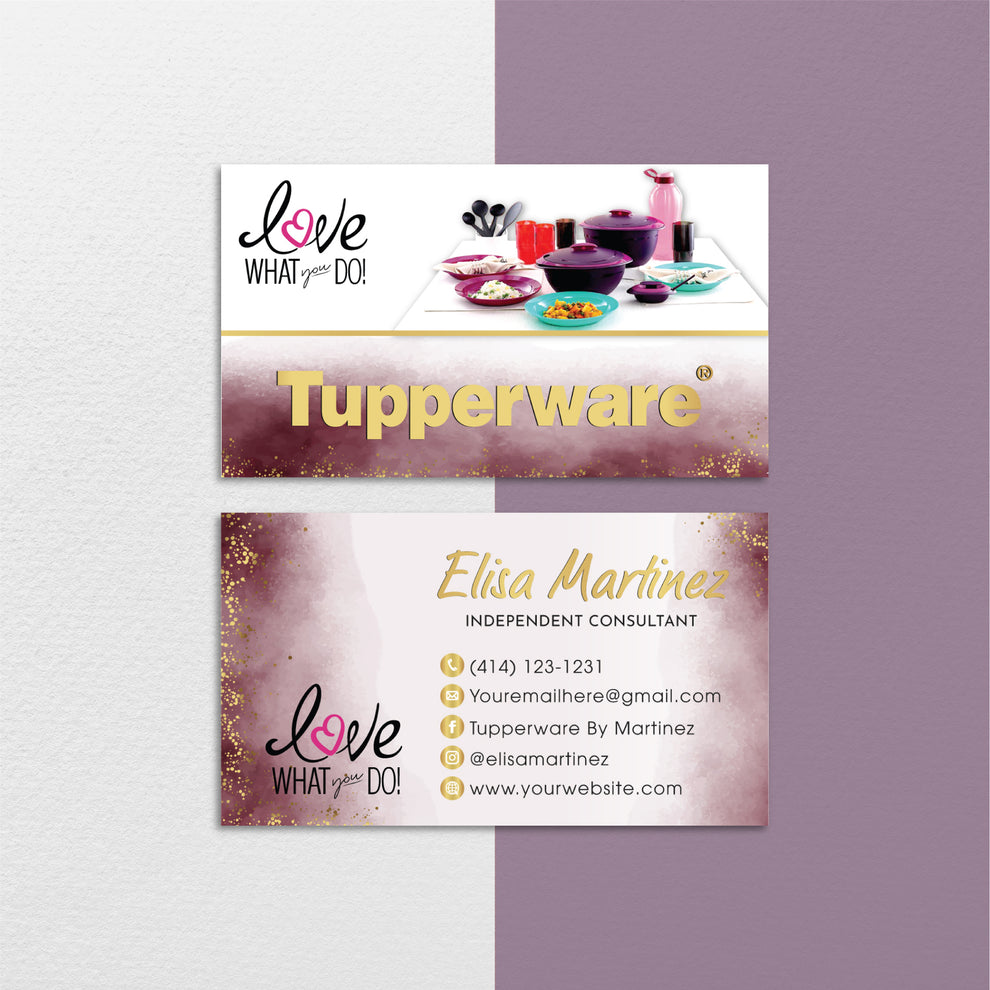 Personalized Tupperware Business Cards, Watercolor Tupperware Business ...