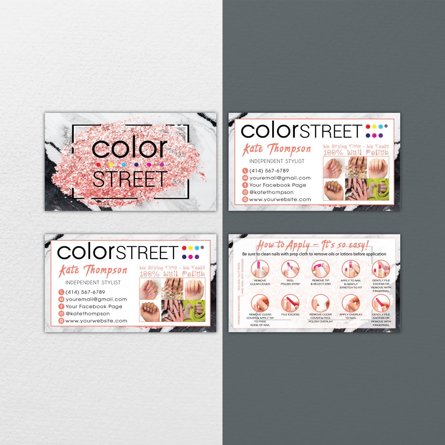 Color Street Marketing Set, Personalized Color Street Nail Stylist Car ...