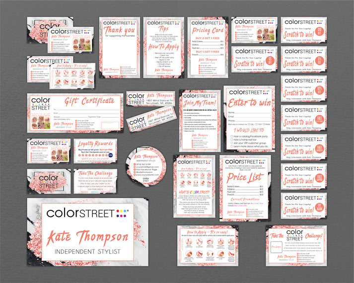 Color Street Marketing Set, Personalized Color Street Nail Stylist Car ...