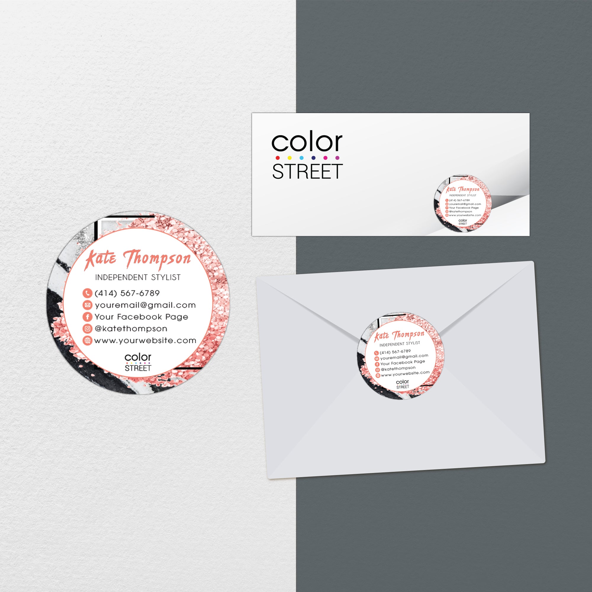 Color Street Marketing Set, Personalized Color Street Nail Stylist Car ...