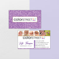 Printable Color Street Business Cards, Purple Color Street Application