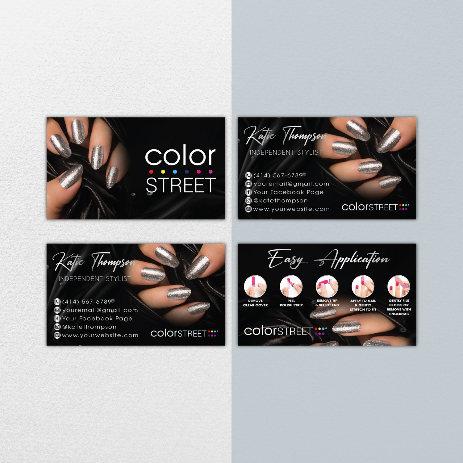 Modern Color Street Business Card, Color Street Application Cards CL20 ...