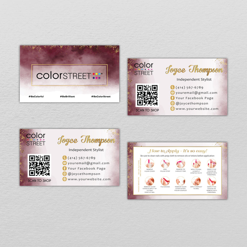 Glitter Color Street Marketing Package, Personalized Color Street Card ...