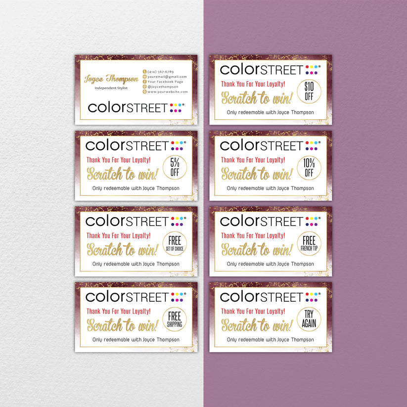 Glitter Color Street Marketing Package, Personalized Color Street Card ...