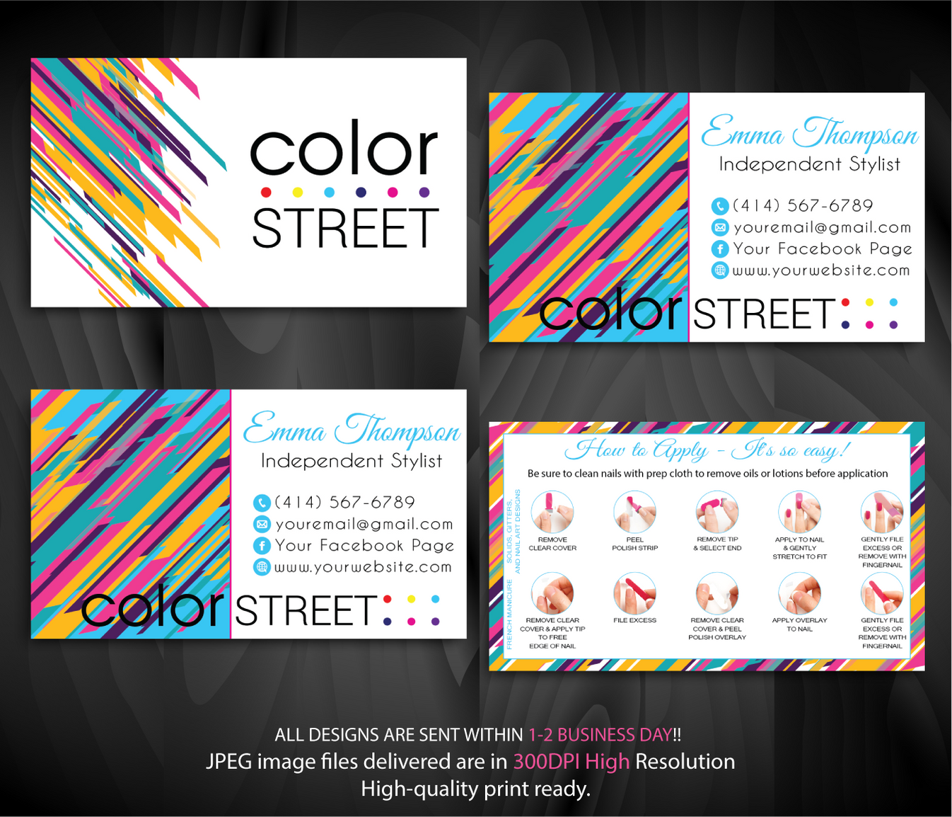 Personalized Color Street Application Cards, Color Street Business Car ...
