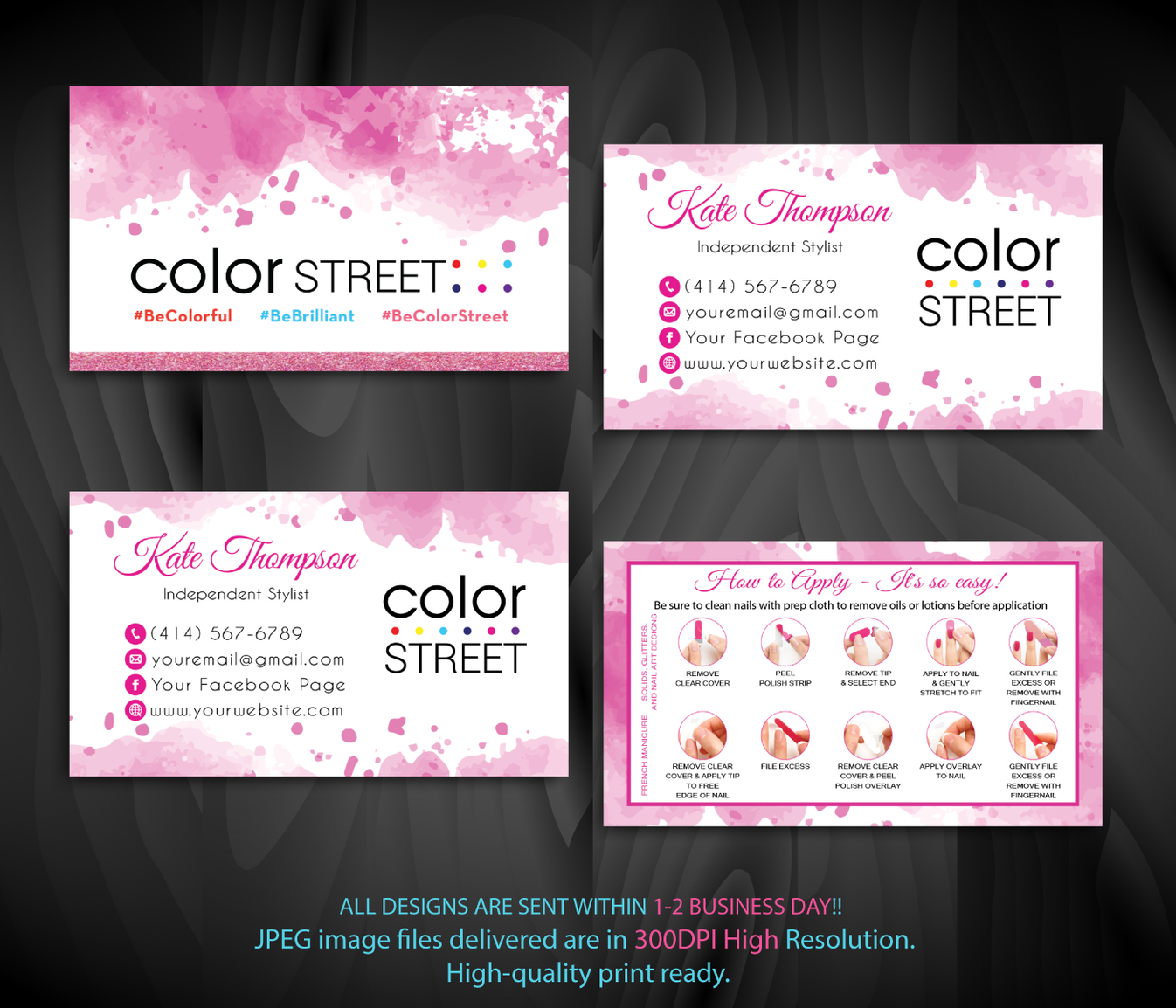 Color Street Business Card, Personalized Color Street Application Card ...