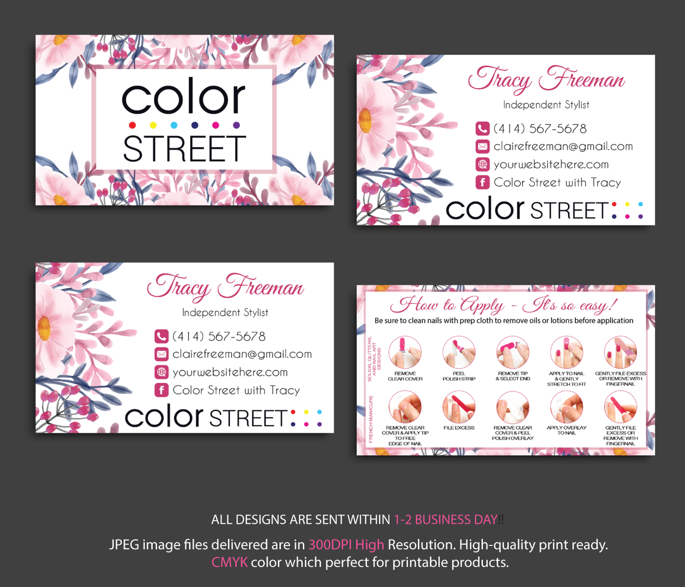 Personalized Color Street Application Cards, Color Street Business Car ...