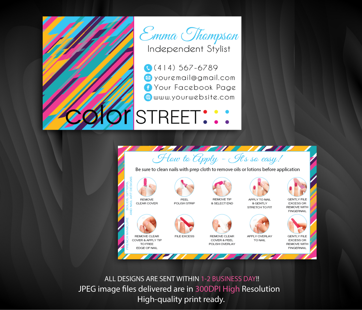 Personalized Color Street Application Cards, Color Street Business Car ...