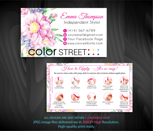 Personalized Color Street Application Cards, Color Street Business Car ...