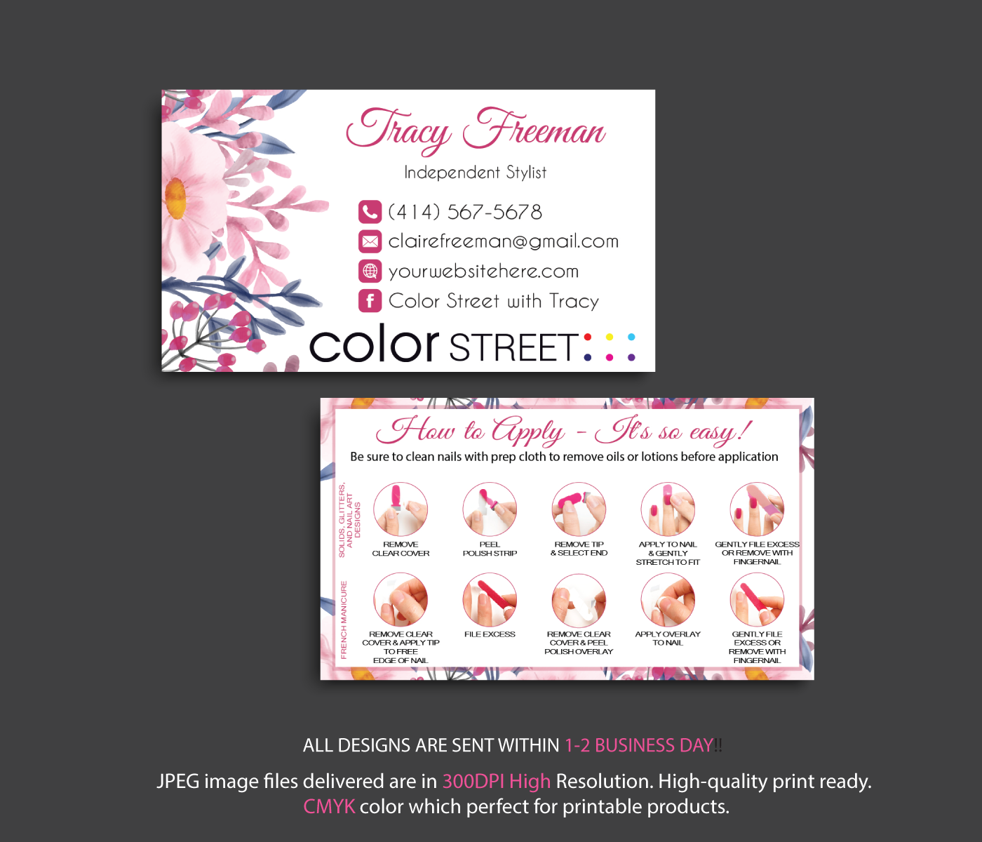 Personalized Color Street Application Cards, Color Street Business Car ...
