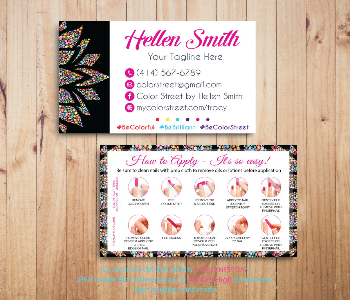 Personalized Color Street Application Cards, Color Street Business Car ...