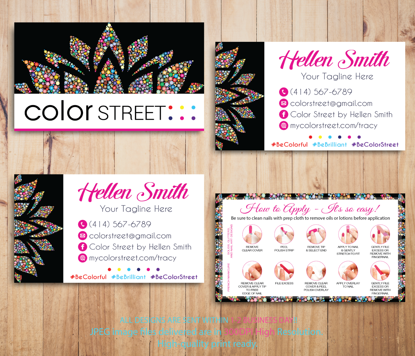 Personalized Color Street Application Cards, Color Street Business Car ...