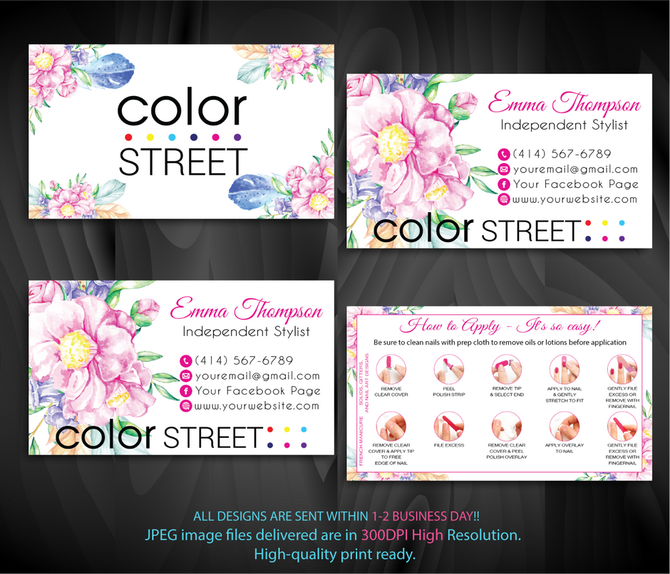Personalized Color Street Application Cards, Color Street Business Car ...