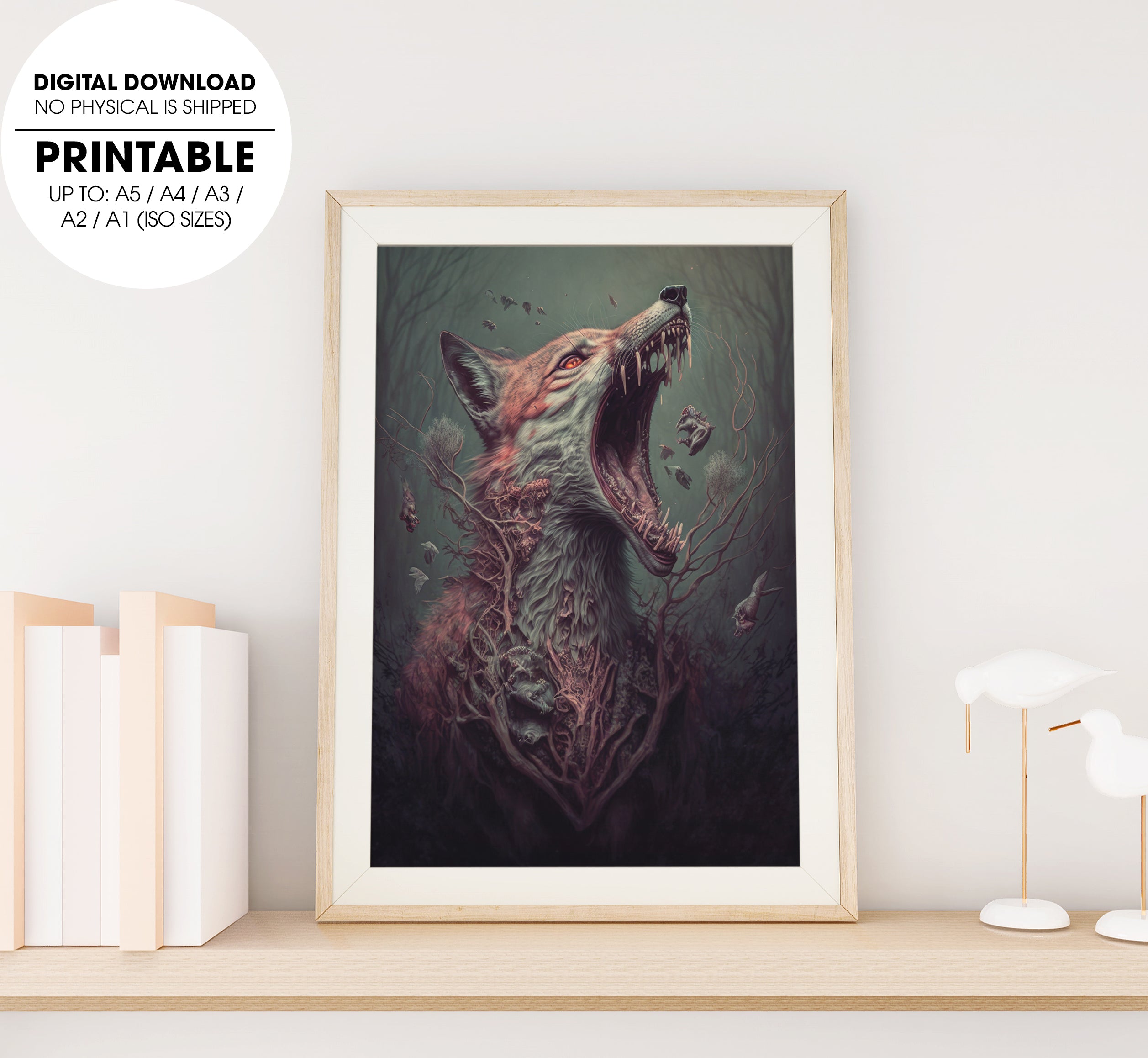 The Yawning Decaying Fox Dissolving Into Bones And Tendons, Poster Des ...