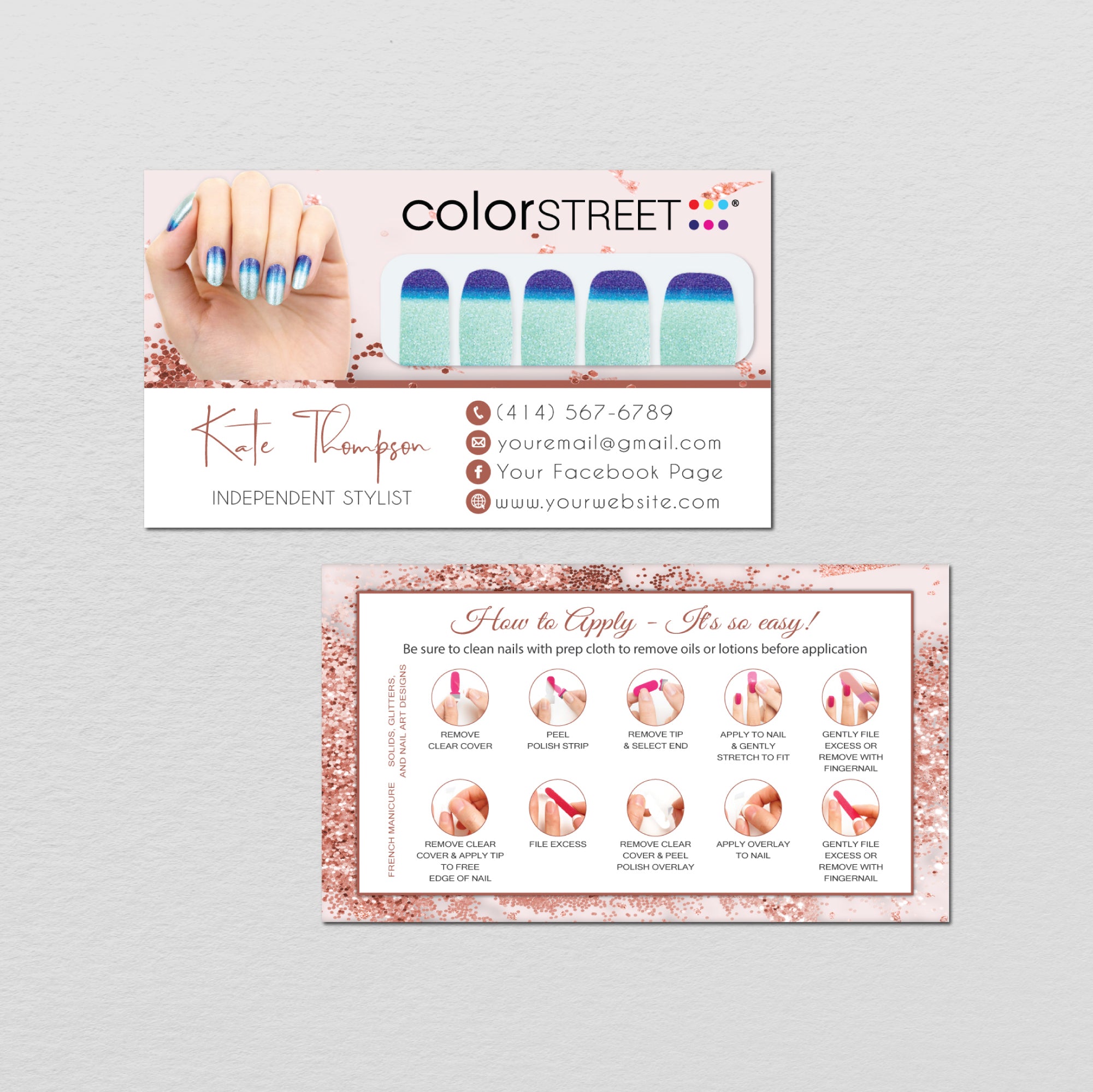 Color Street Business Carda, Color Street Application Cards CL222 ...