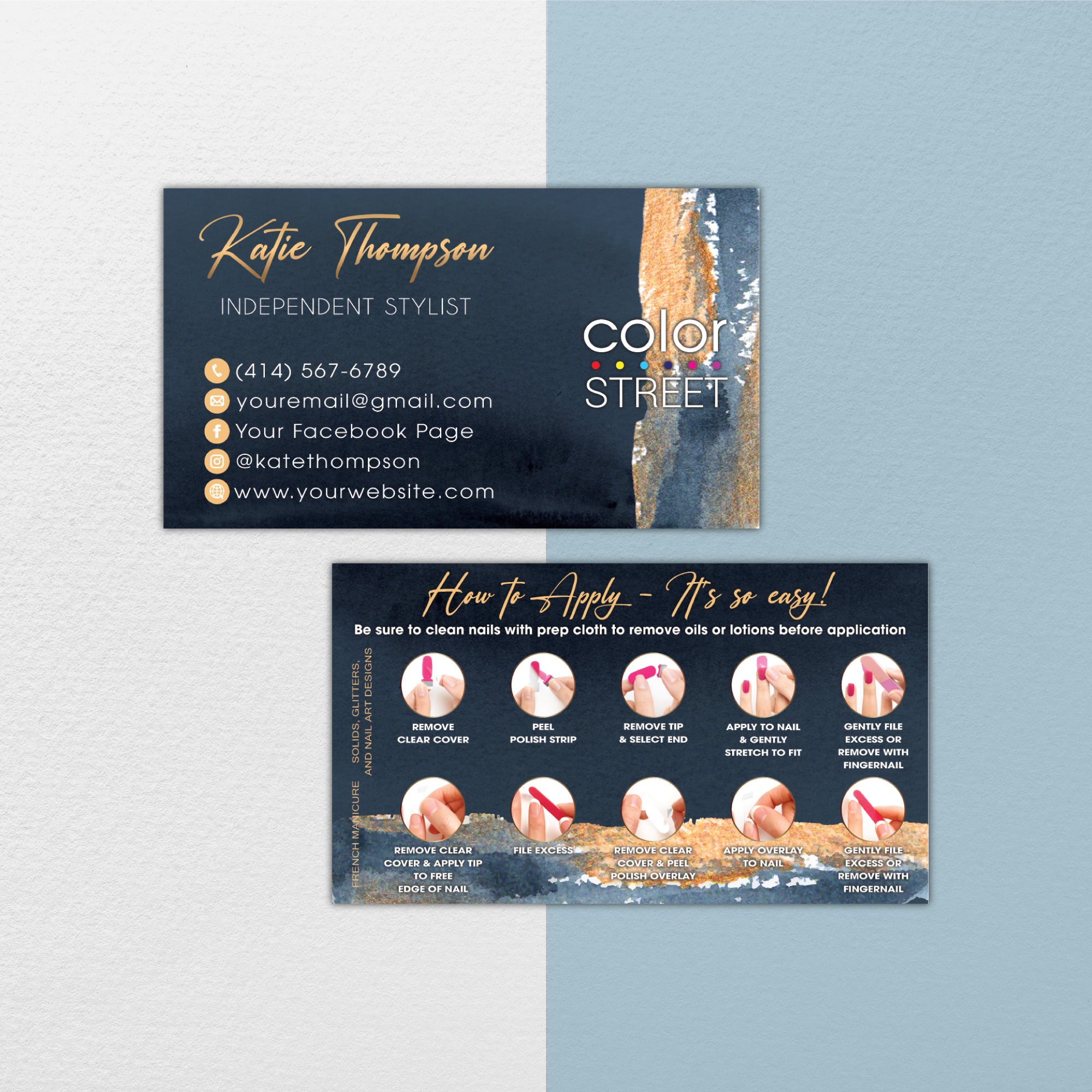 Printable Color Street Business Cards, Color Street Application Cards ...