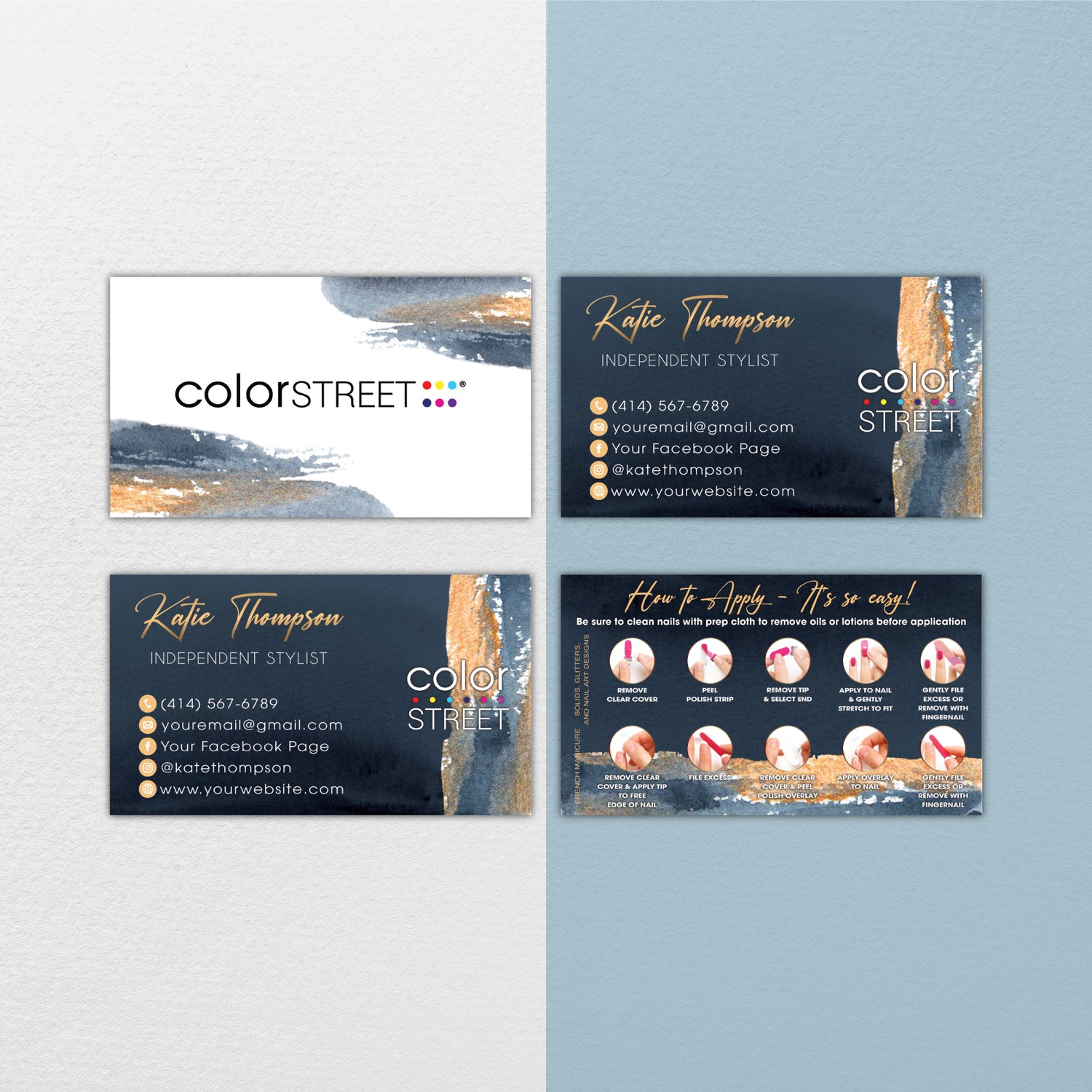 Printable Color Street Business Cards, Color Street Application Cards ...