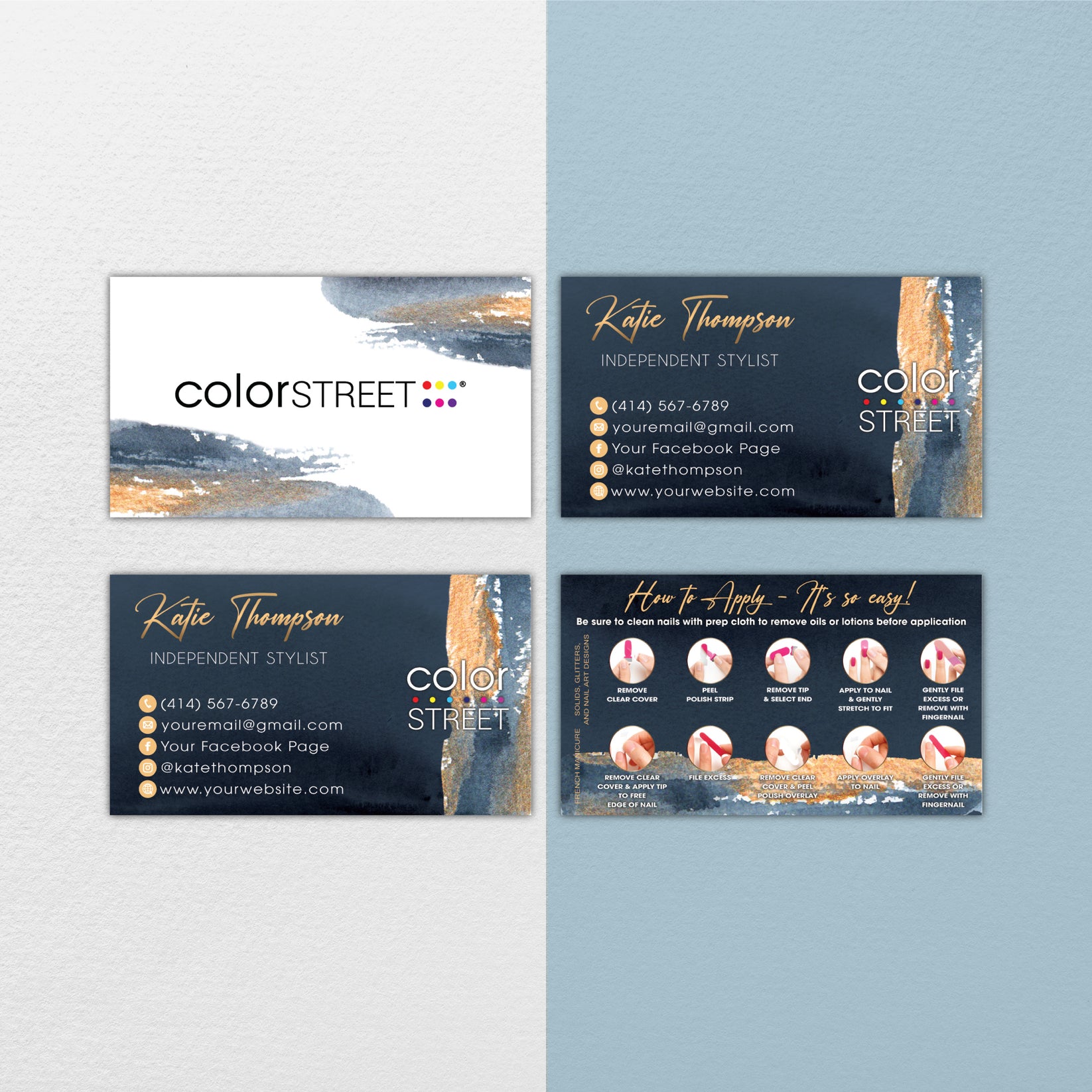 Printable Color Street Business Cards, Color Street Application Cards ...