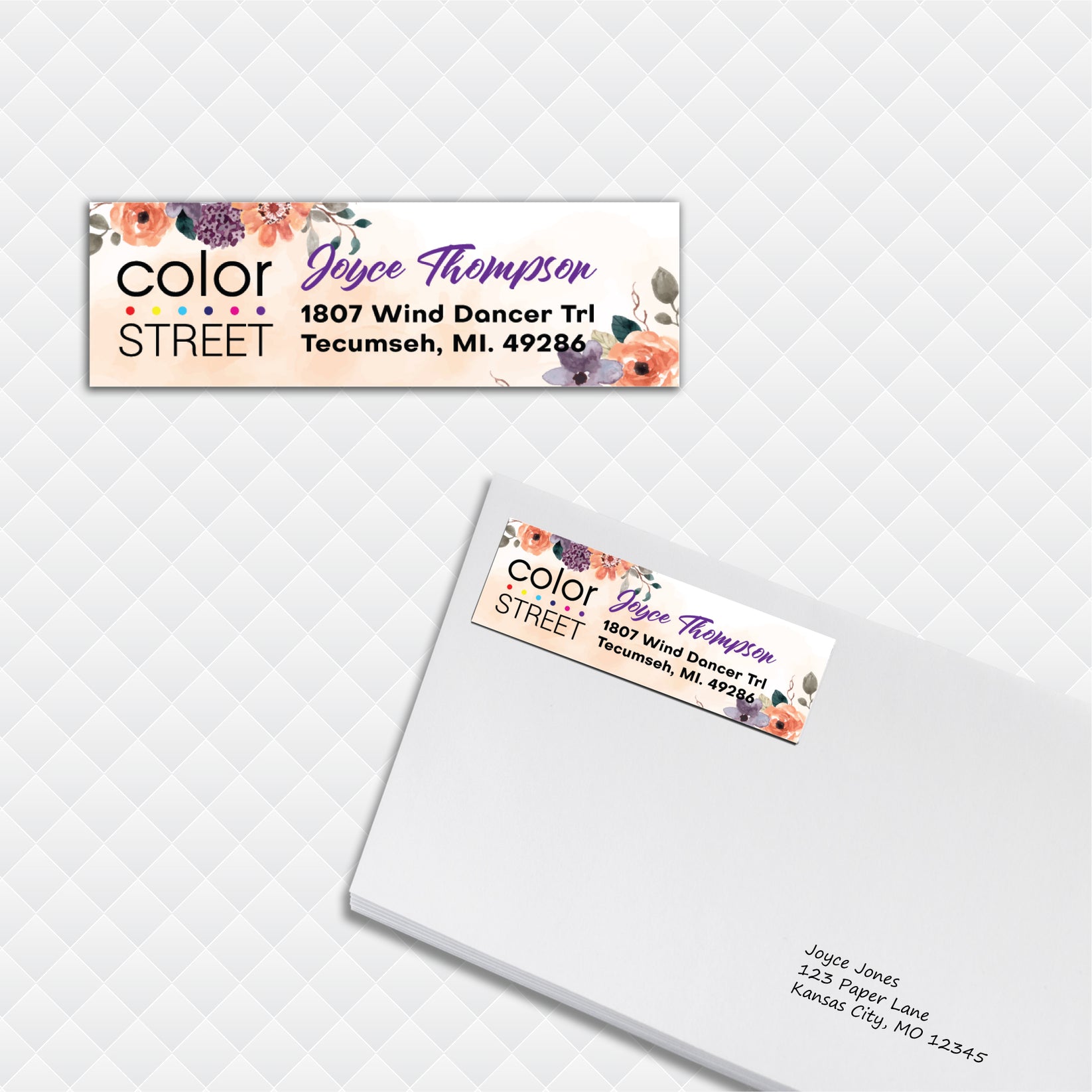 Custom Color Street Address Label, Personalized Color Street Catalog S ...