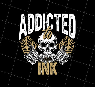 Cool Addicted To Ink Tattoo Png, Tattooist Lover Png, Skull Love Tatto