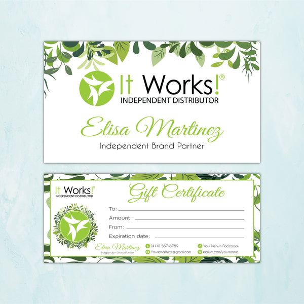 It Works Marketing Bundle, Personalized It Works Business Cards IW09 ...