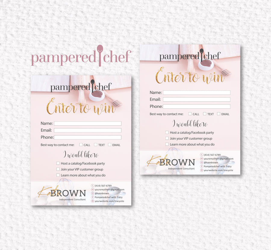 Personalized Pampered Chef Business Cards, Pampered Chef Business Card