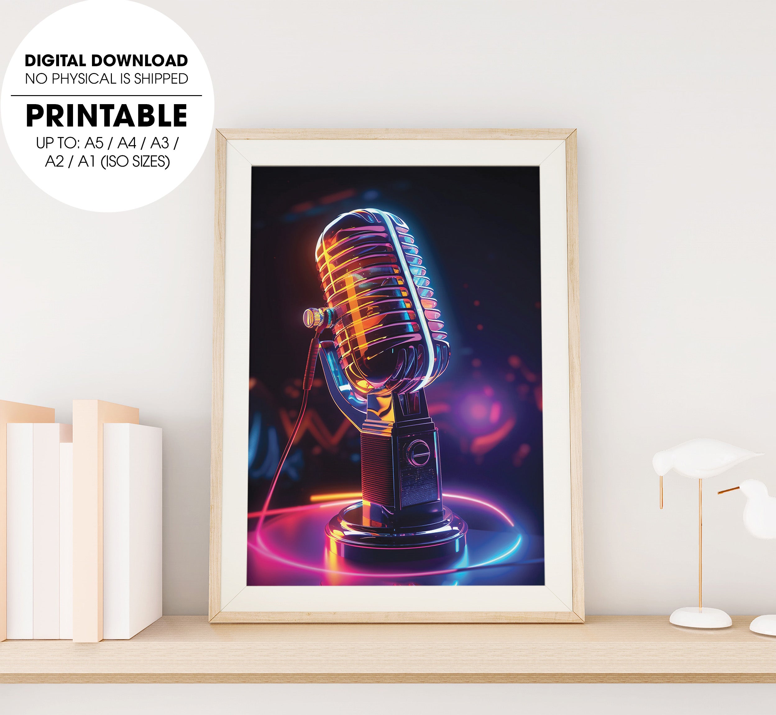 Abstract Space Cosmos Galaxies, Neon Colors, Geometric Shapes, Poster ...