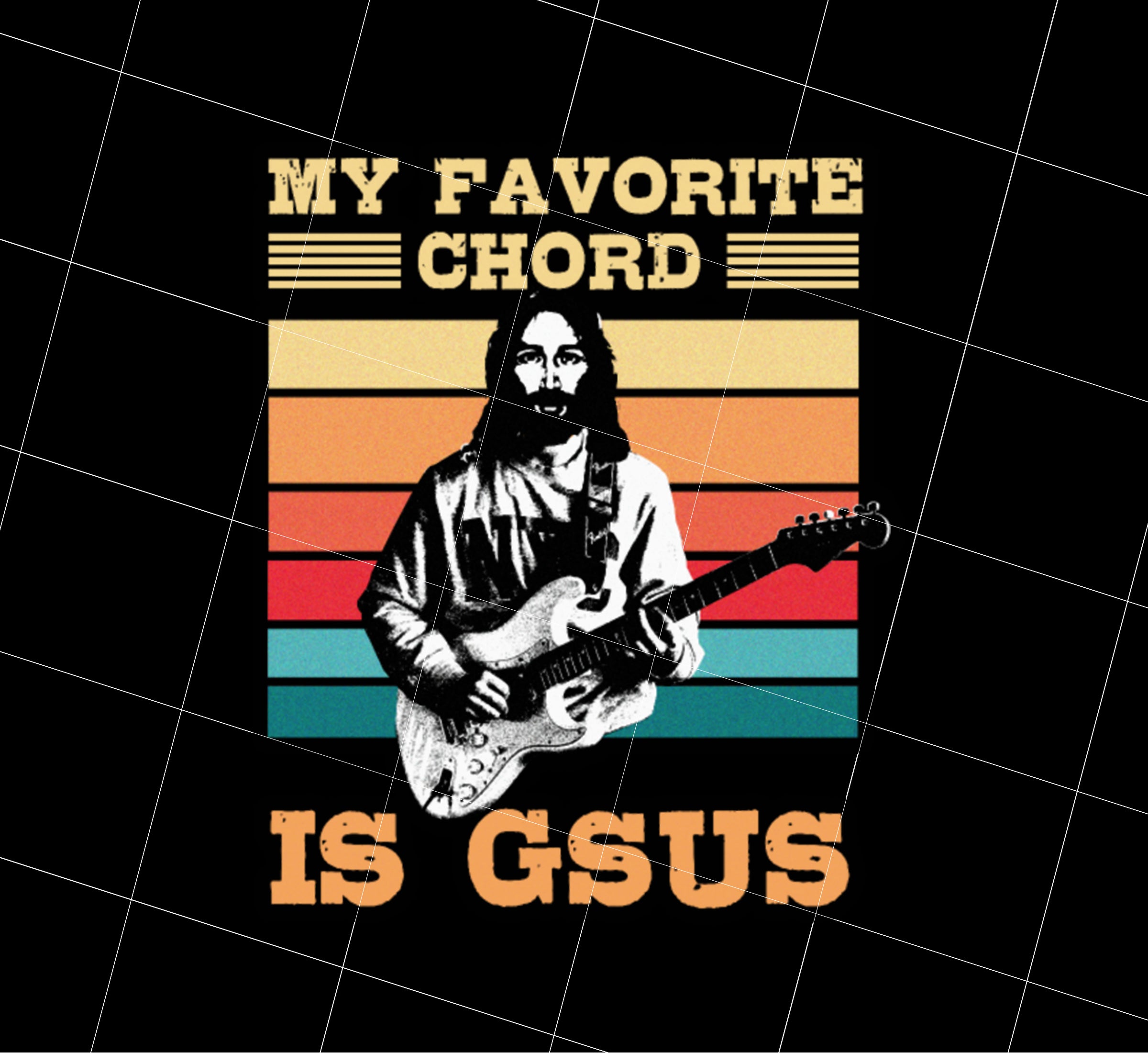Retro My Favorite Chord Is Gsus Gift Png, Jesus Png, Love Christmas Pn ...