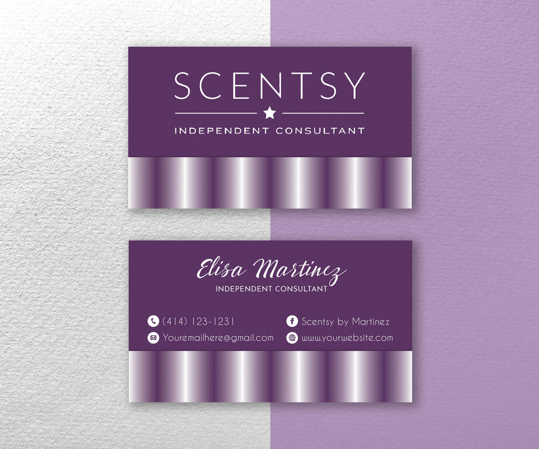 Luxury Purple Scentsy Business Card QR Code Card, Personalized Scentsy ...