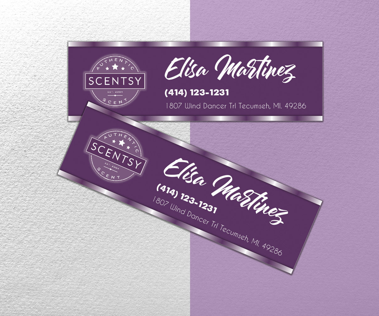 Luxury Purple Tone Scentsy Address Label Card, Personalized Scentsy Bu ...