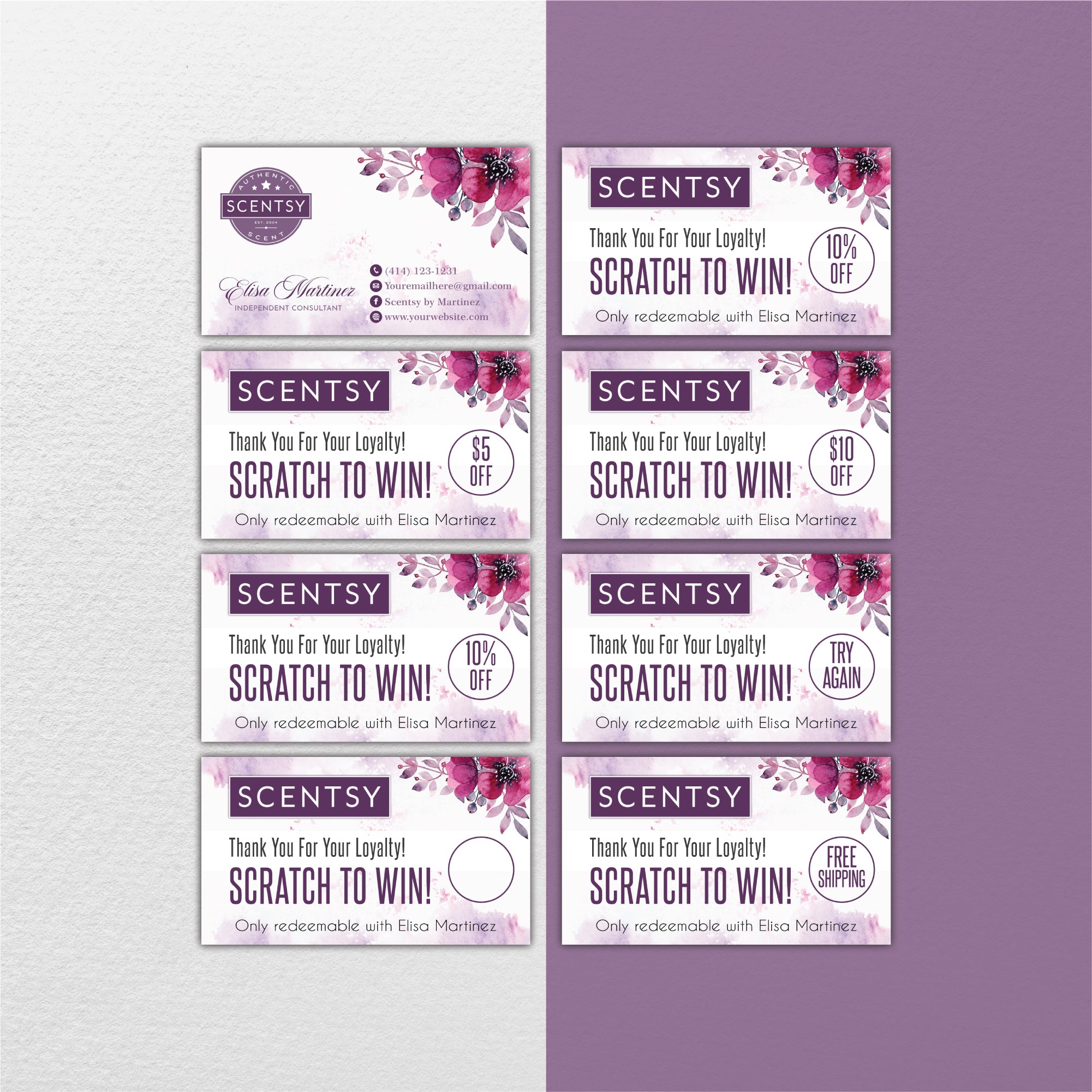 Scentsy Marketing Bundle, Personalized Scentsy Full Kit Business Cards ...