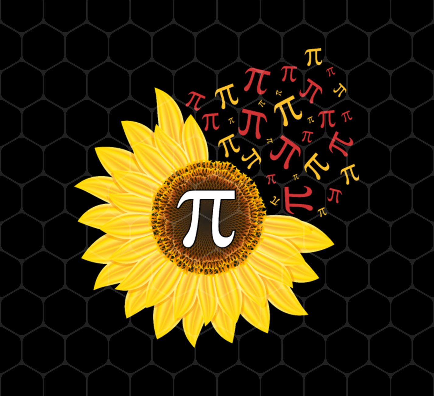 Sunflower Pi, Pi Number, 100 Days Of School Math, Love Mathemetic Gift ...