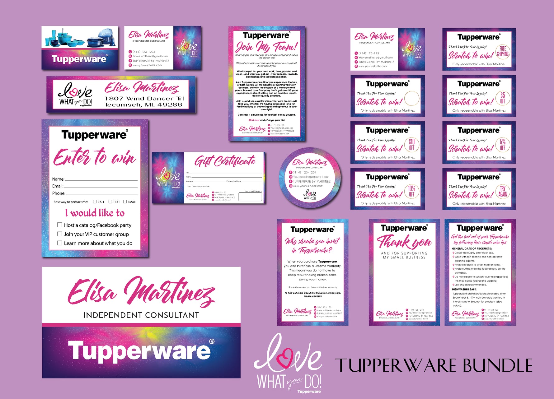 Tupperware Marketing Bundle, Personalized Tupperware Full Kit Business ...
