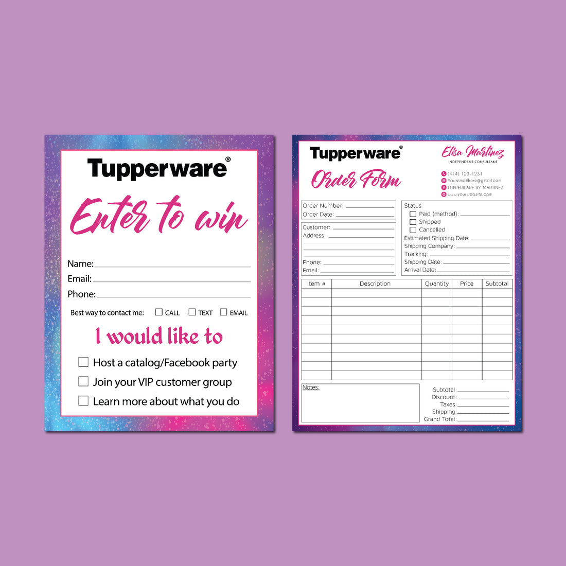 Tupperware Marketing Bundle, Personalized Tupperware Full Kit Business ...