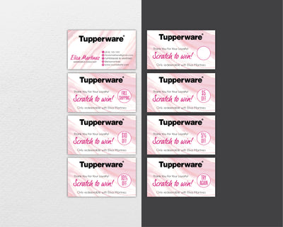Glitter Printable Tupperware Business Card QR Code, Tupperware Busines