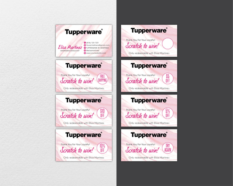 Printable Tupperware Business Card QR Code, Tupperware Business Card T