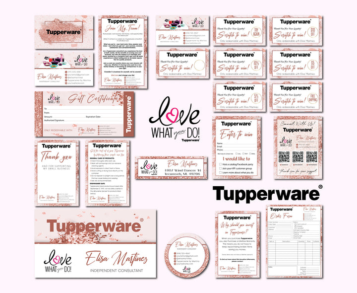 Glitter Printable Tupperware Marketing Bundle, Personalized Tupperware ...
