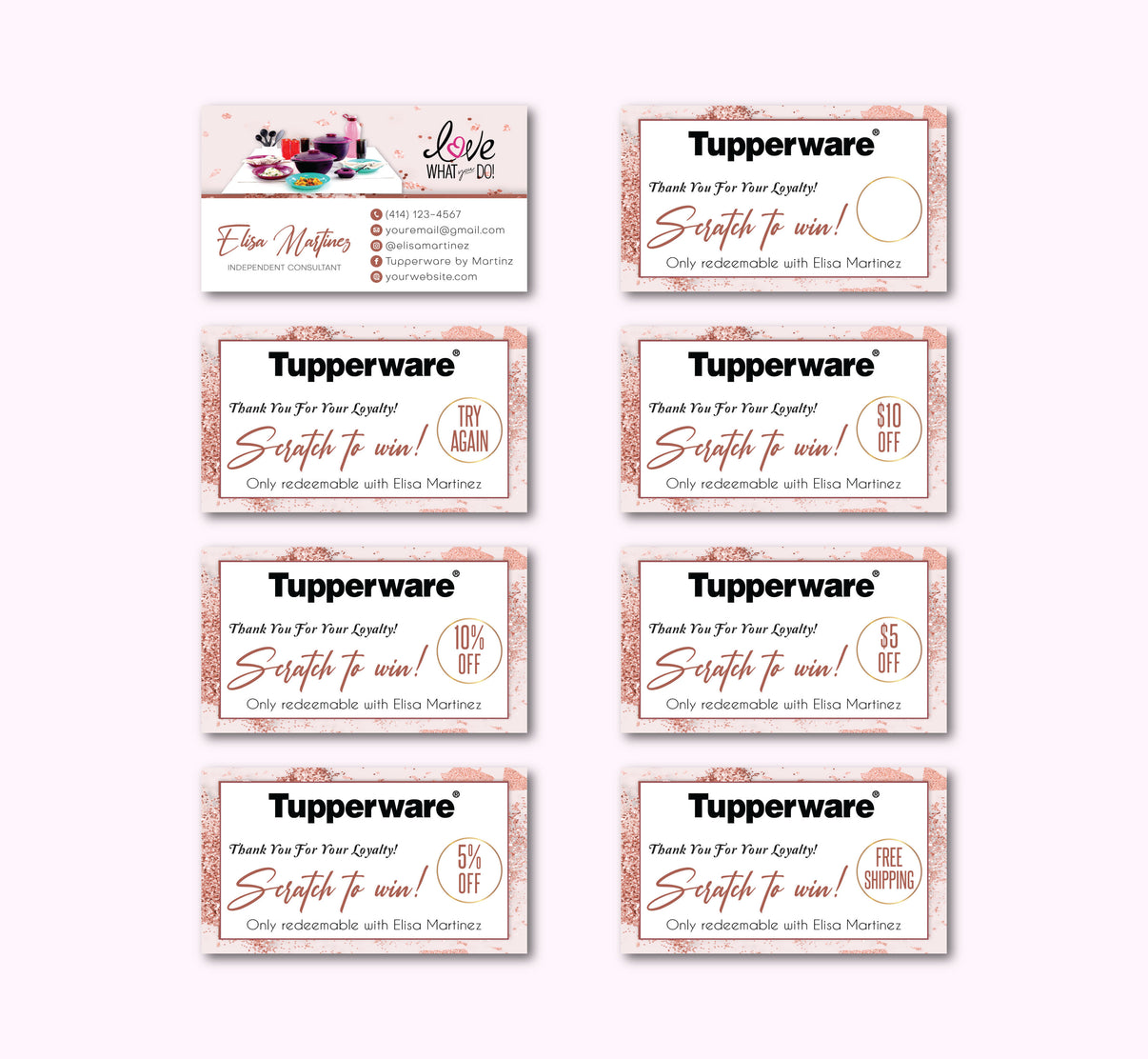 Glitter Printable Tupperware Marketing Bundle, Personalized Tupperware ...