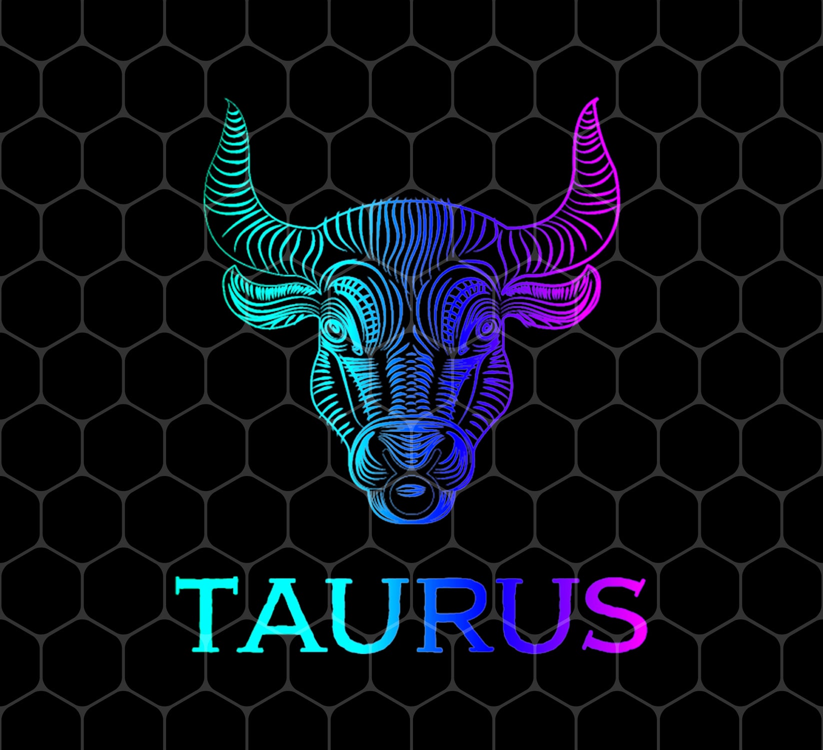 Taurus Birthday, Zodiac Sign Gift Idea, Purple Mix Blue Taurus, Png Pr – Canary Houze