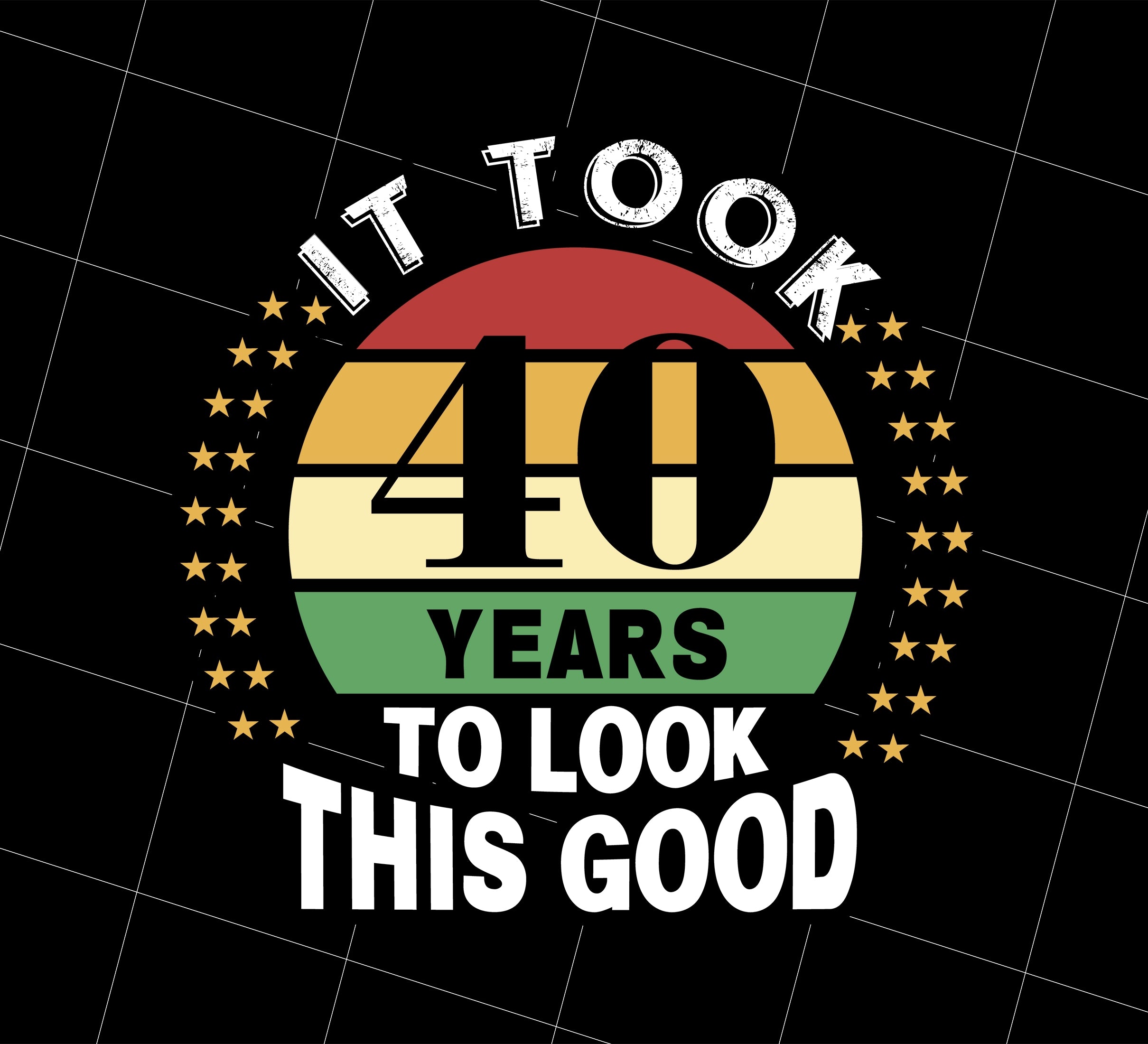 Took 40 Years To Look This Good Png, Retro 40th Birthday Gift, Png Pri ...