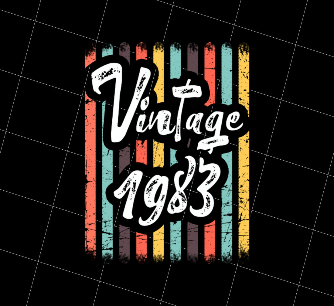 Vintage 1983 Png, Cute Birthday Gift Png, Happy Birthday 1983, Png Pri – Canary Houze
